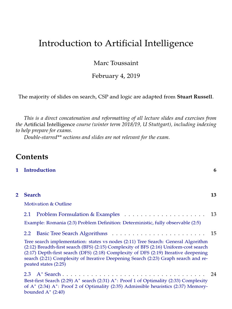 Introduction To Artificial Intelligence | PDF