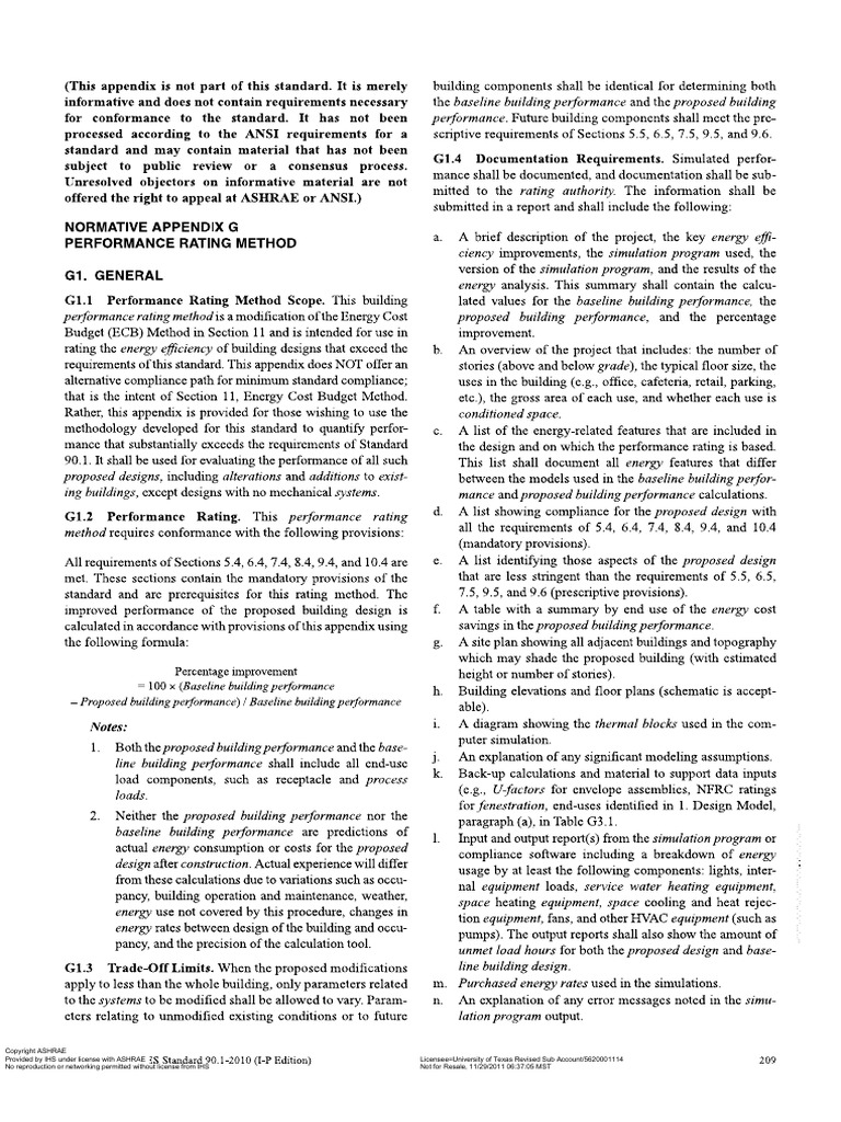 ASHRAE 90.1-2010 Appendix G | PDF
