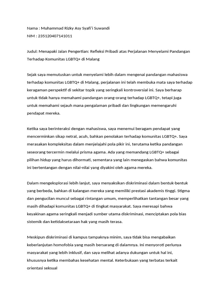 KWN Refleksi Dan Pengalaman (Iky) | PDF