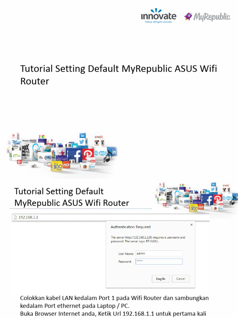 Tutorial Setting Deafult Myrepublic Asus Wifi Router | PDF | Wi Fi ...