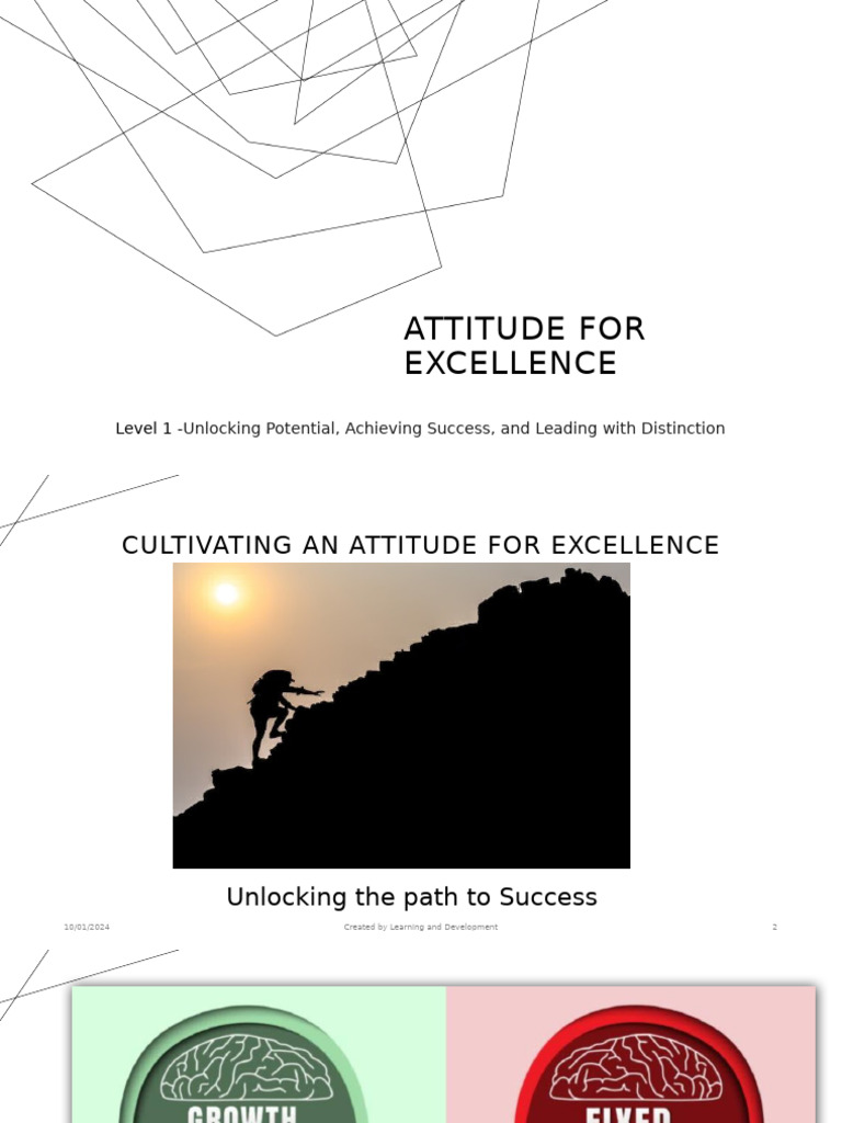 Attitude For Excellence - Level 1 | PDF | Learning | Mindset