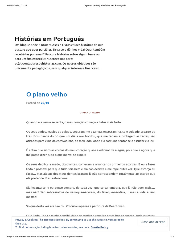 O Piano Velho - Histórias em Português | PDF