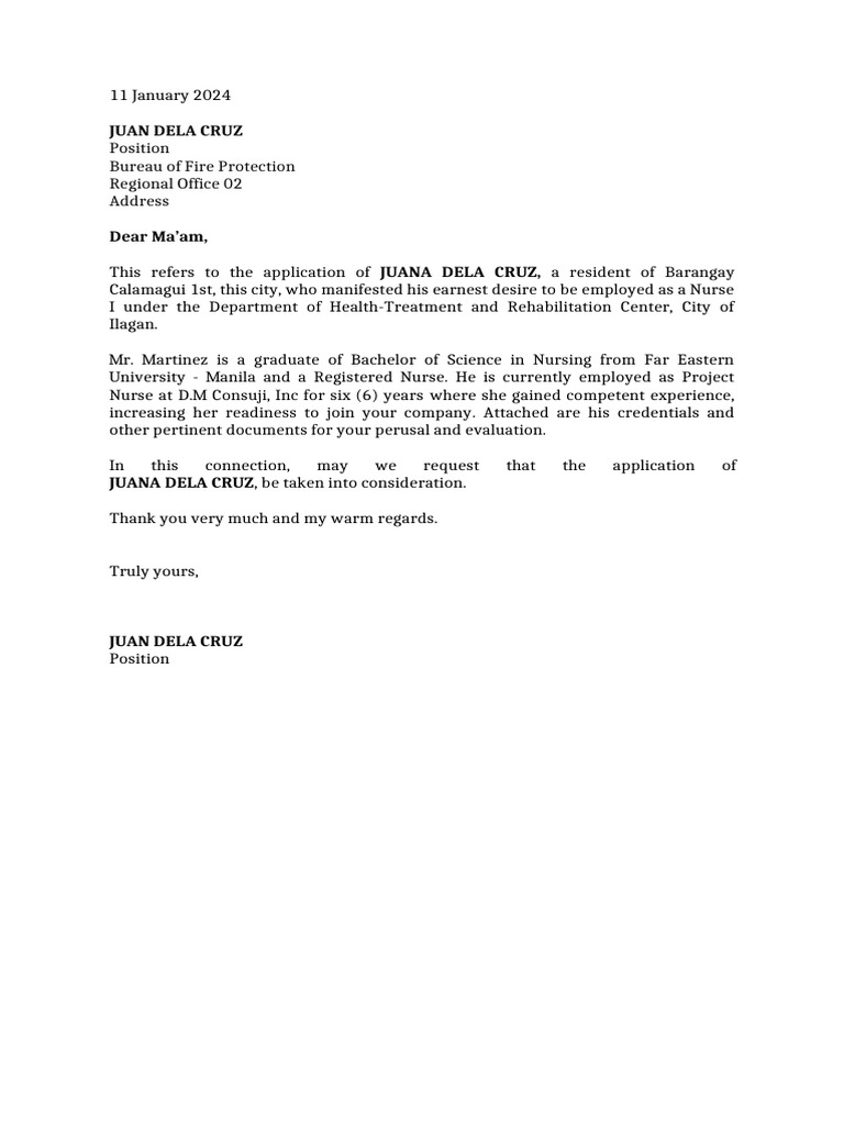 DOH Recommendation Letter | PDF