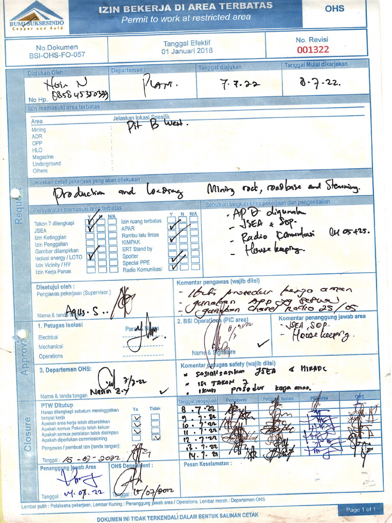 Ijin Kerja Khusus | PDF