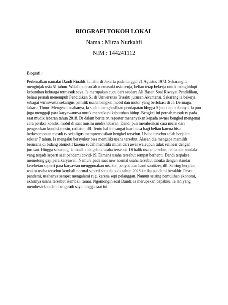 Biografi Tokoh Lokal | PDF