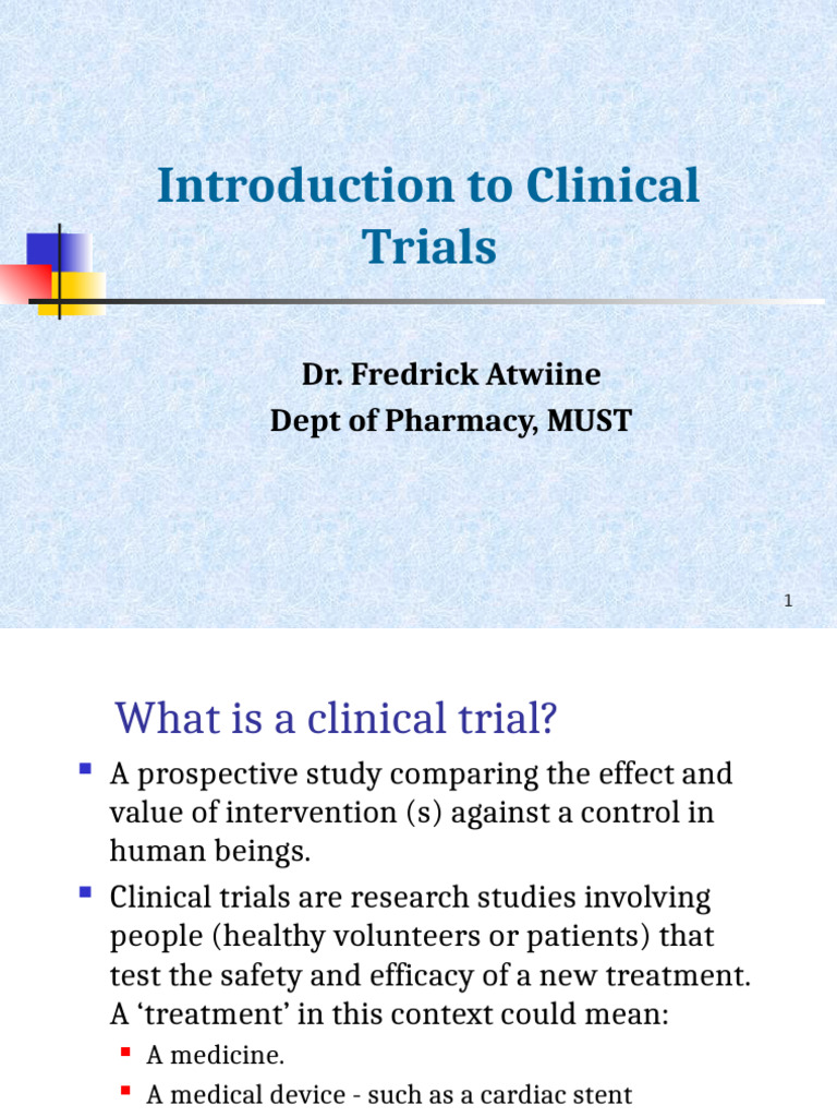 Introduction To Clinical Trials - 1 | PDF