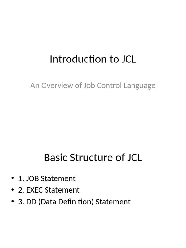 JCL Presentation | PDF