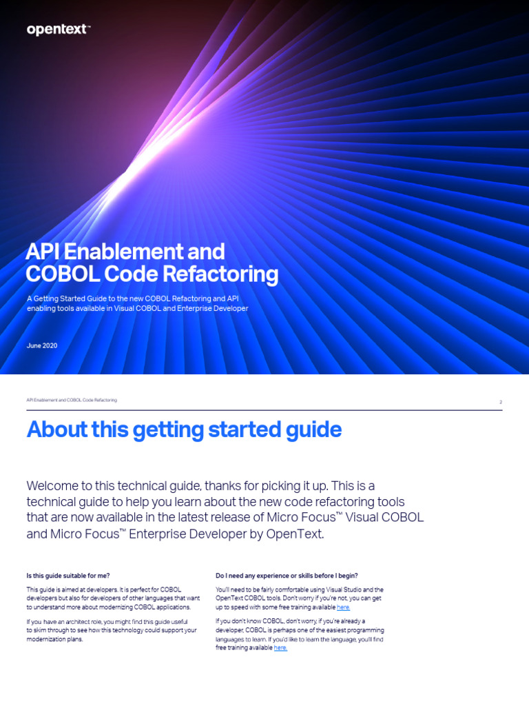 API Enablement and Cobol Code Refactoring Guide | PDF