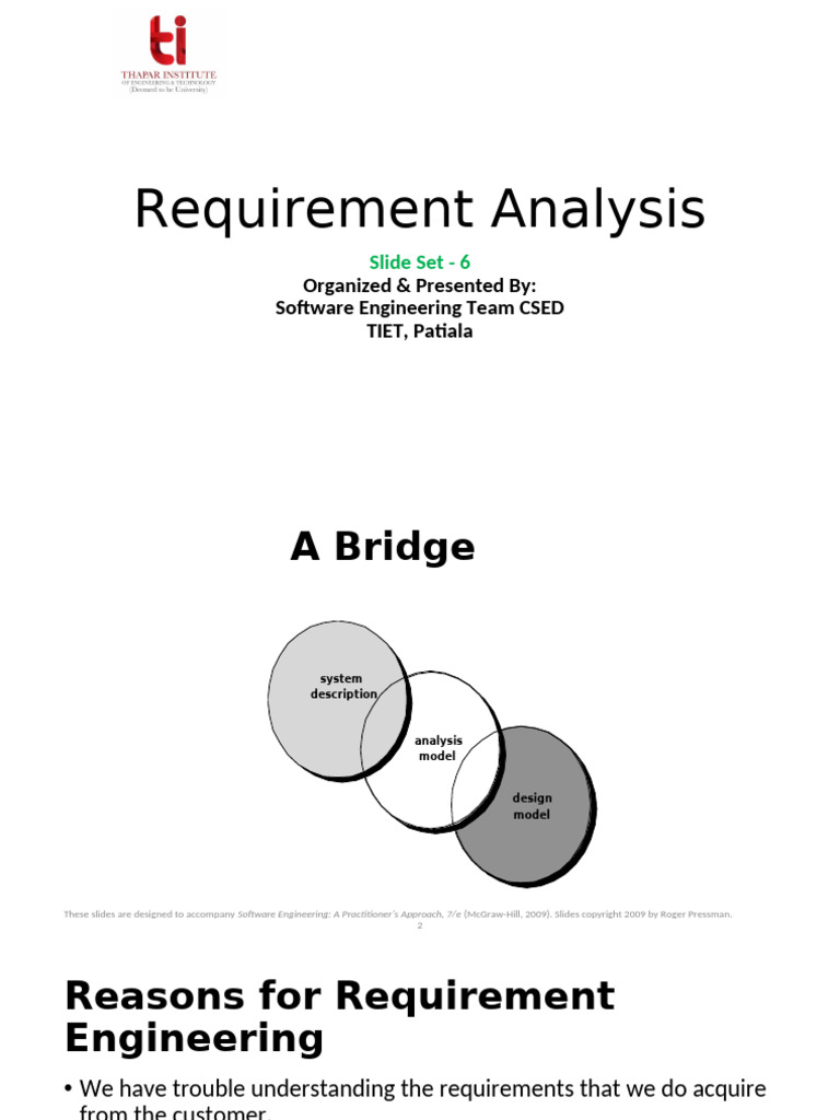 Slide Set 6 - Requirements Analysis | PDF | System | Computers