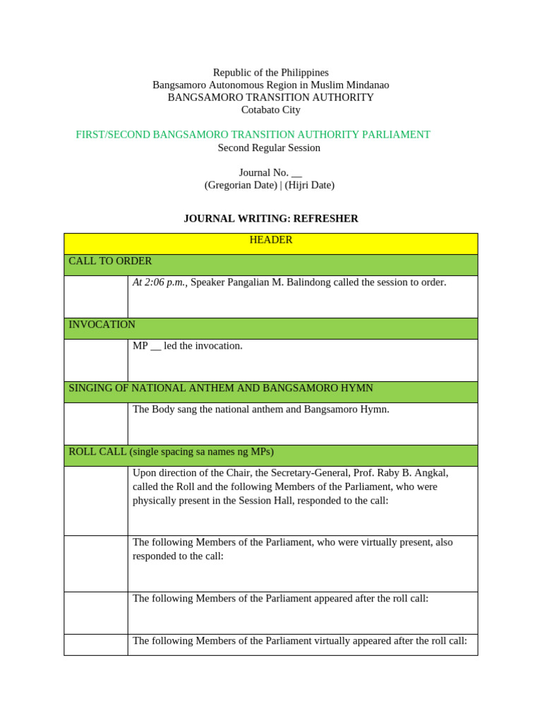 Journal Writing Refresher | PDF