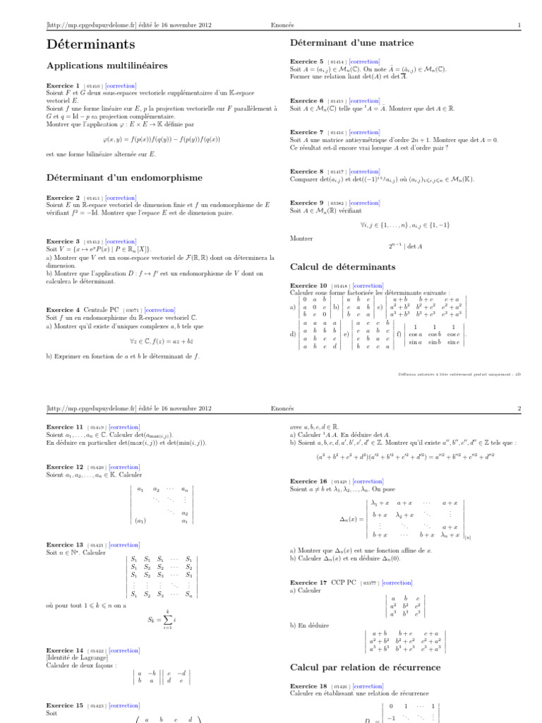 Déterminants | PDF