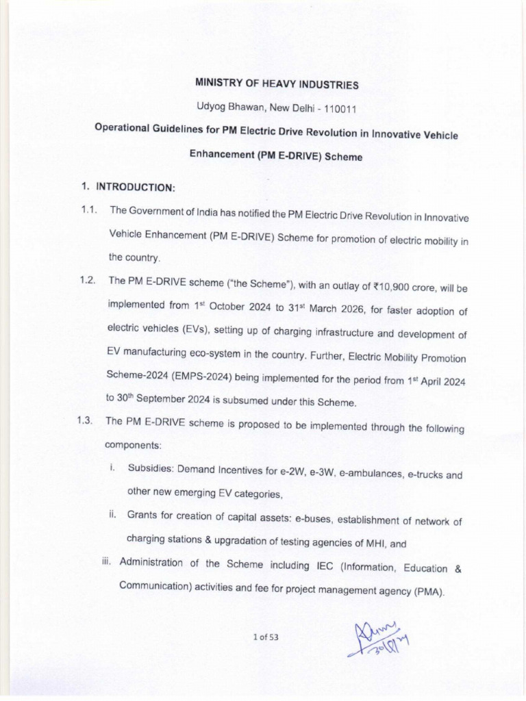 Operational Guidelines PM E DRIVE 1727758979 | PDF