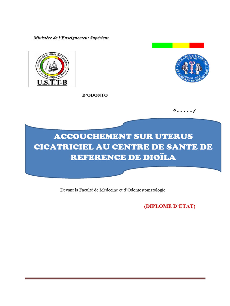 Accouchement Sur Uterus Cicatriciel Au Centre de Sante de Reference de ...