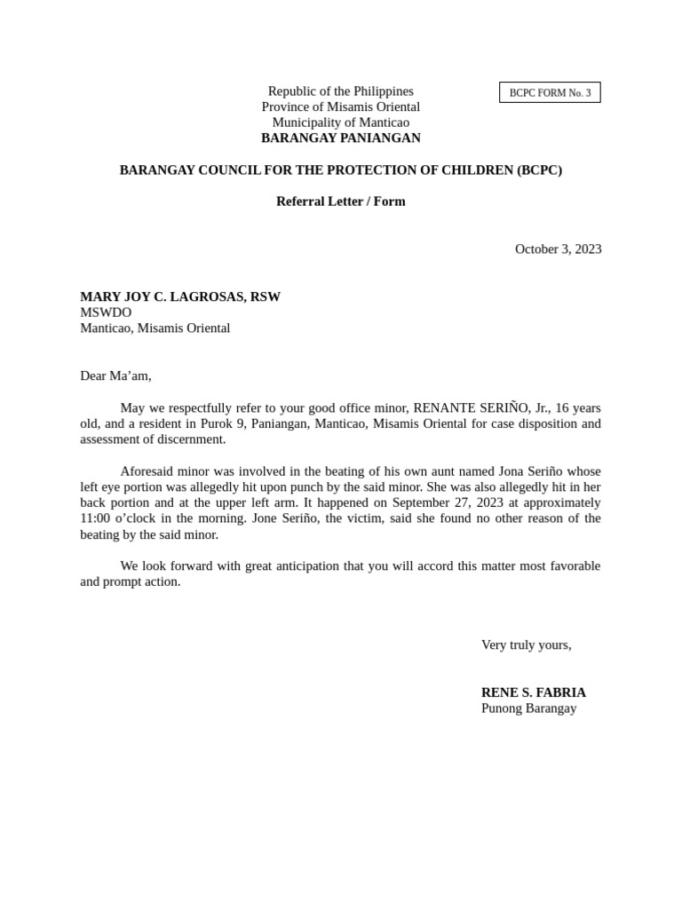 BCPC Referral Form | PDF