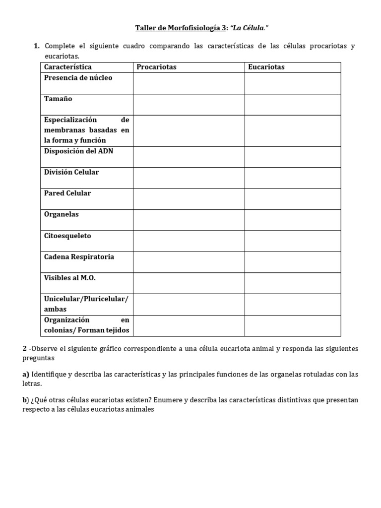 Taller 3 La Celula | PDF