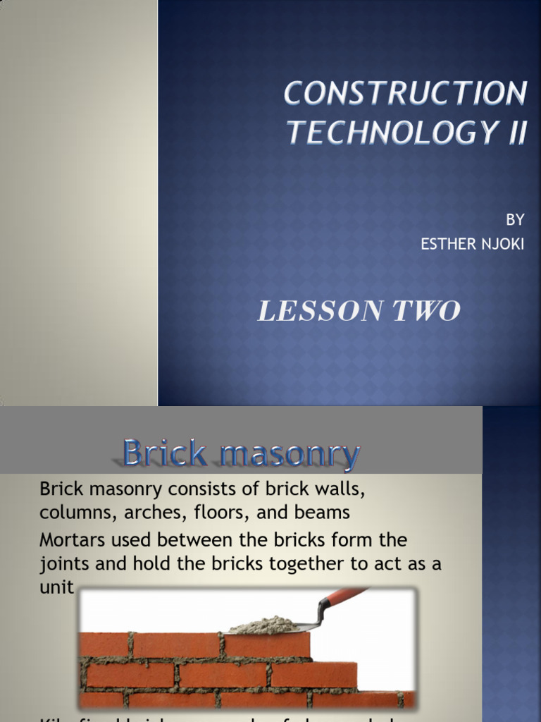 Construction Technology II Lesson 2 | PDF