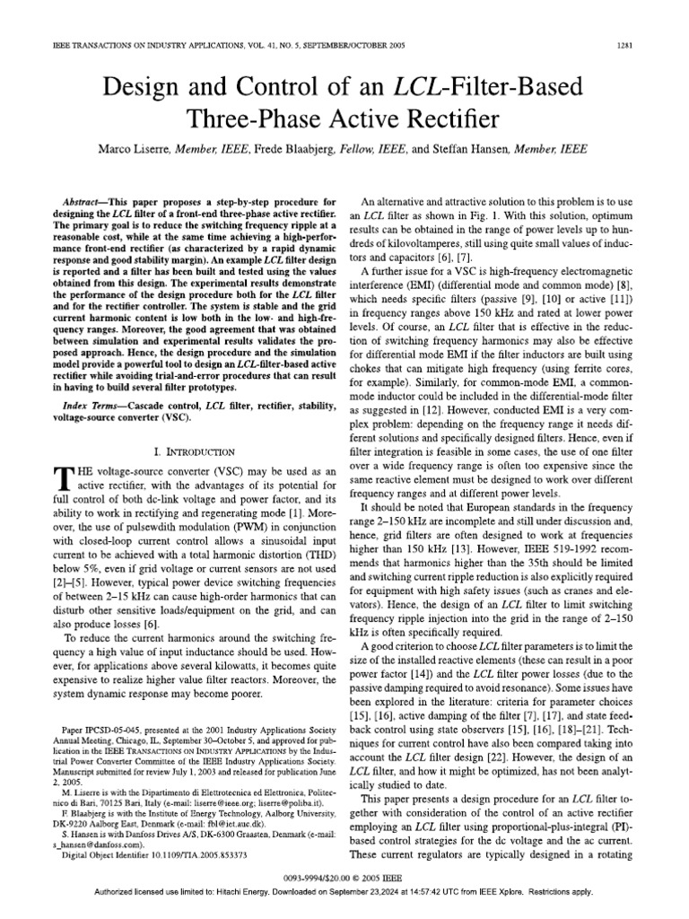 LC Filter Input | PDF