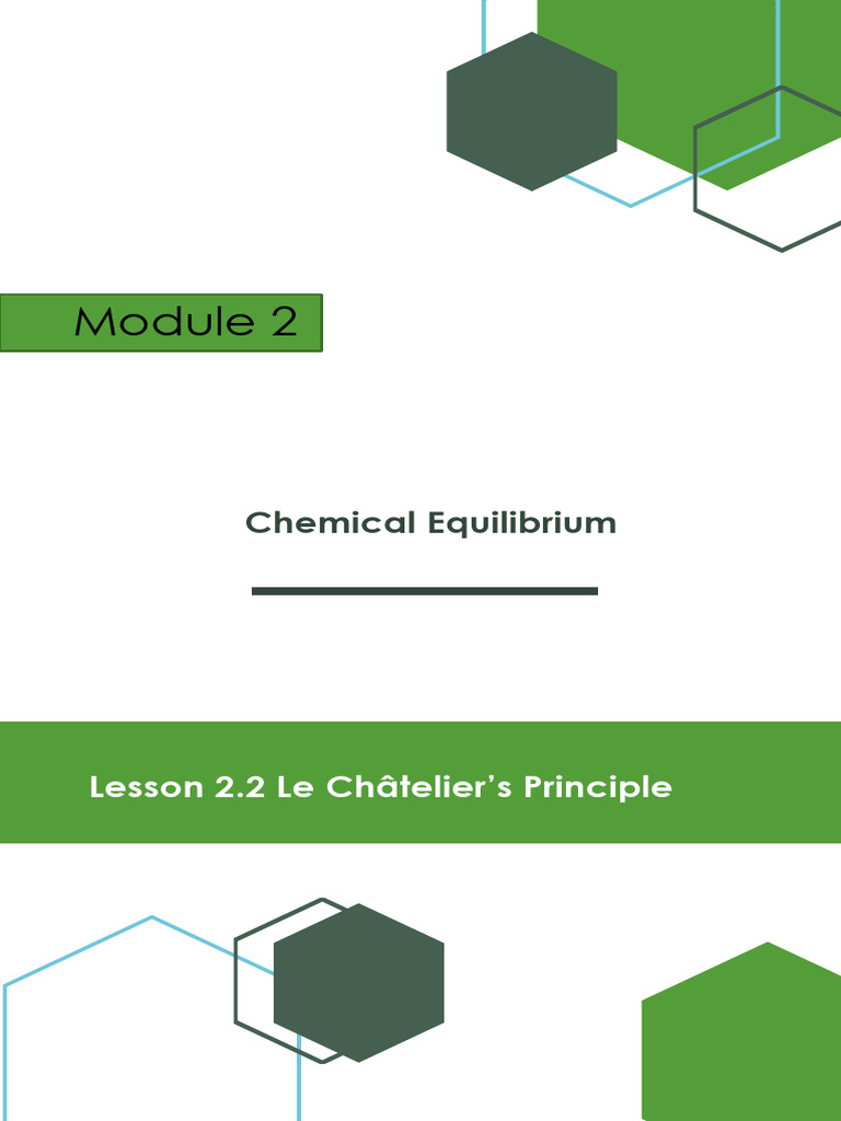 Chemical Equilibirium Lesson 2.2 Le Châtelier's Principle | PDF ...