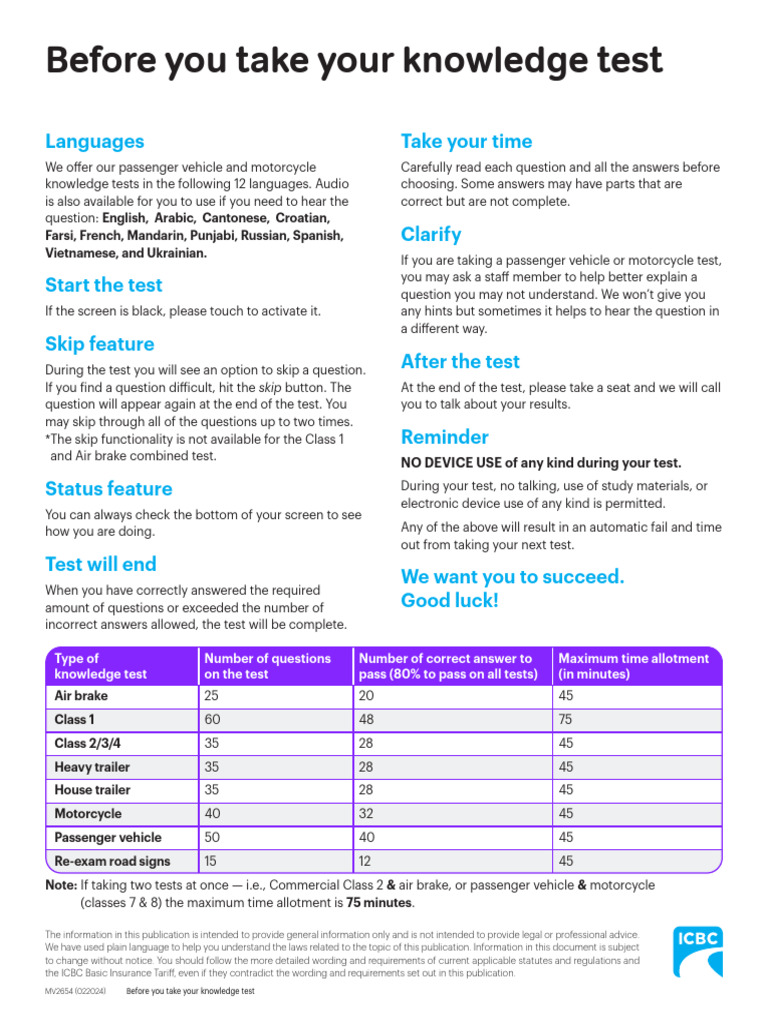 Knowledge Test Tip Sheet | PDF | Question | Trailer (Vehicle)