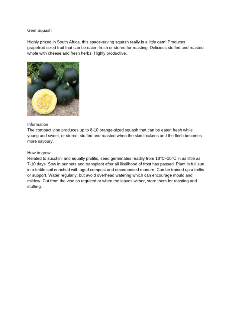 Gem Squash | PDF