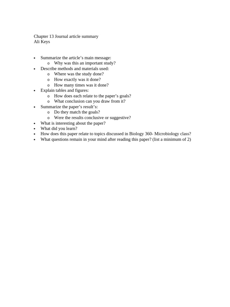 Chapter 13 Journal Article Summary | PDF