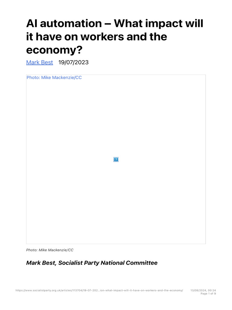 AI Automation - What Impact Will It Have On Workers and The Economy ...