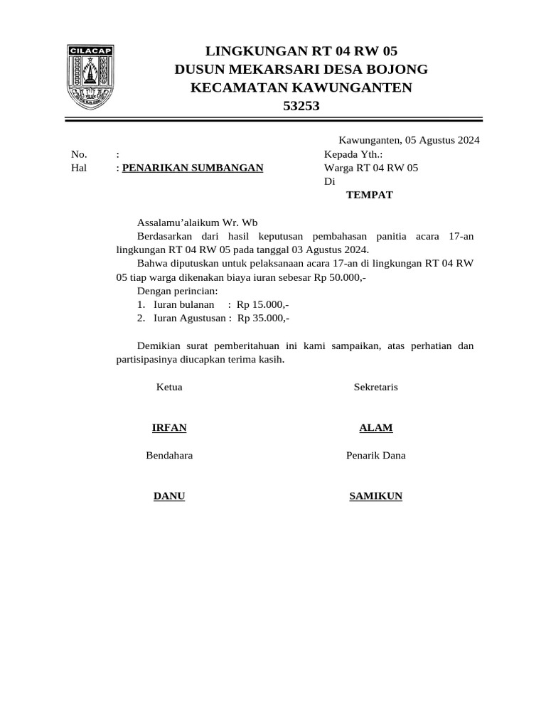 Lingkungan RT 04 RW 05 | PDF
