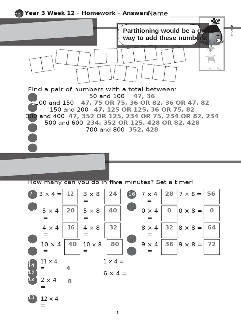 Homework Sheet 3 12 Answers | PDF