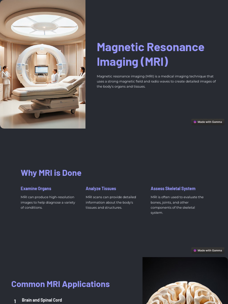 Magnetic Resonance Imaging MRI | PDF