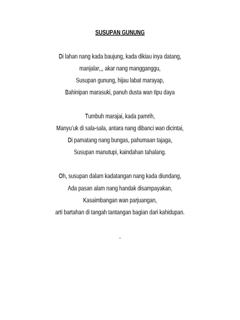 Puisi Susupan Gunung | PDF