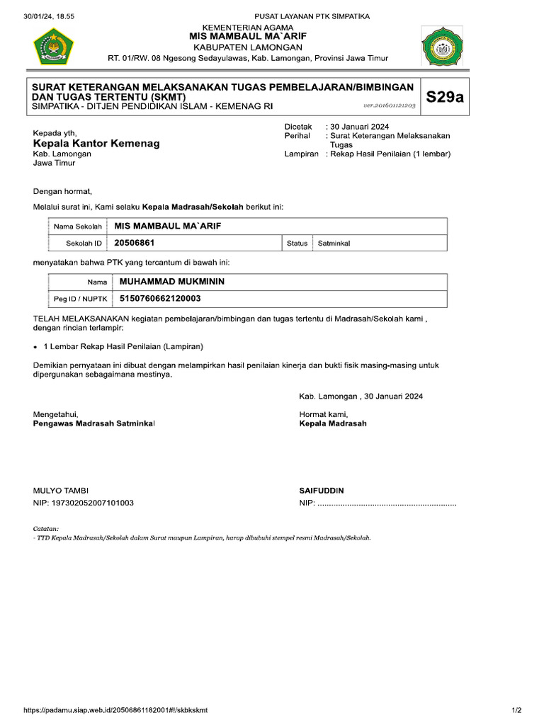 SKMT Pak Minin | PDF