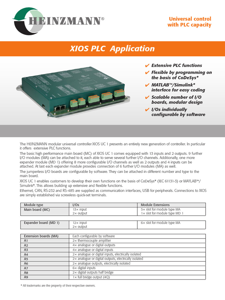 FLY XIOS-PLC Universal-Controller e | PDF