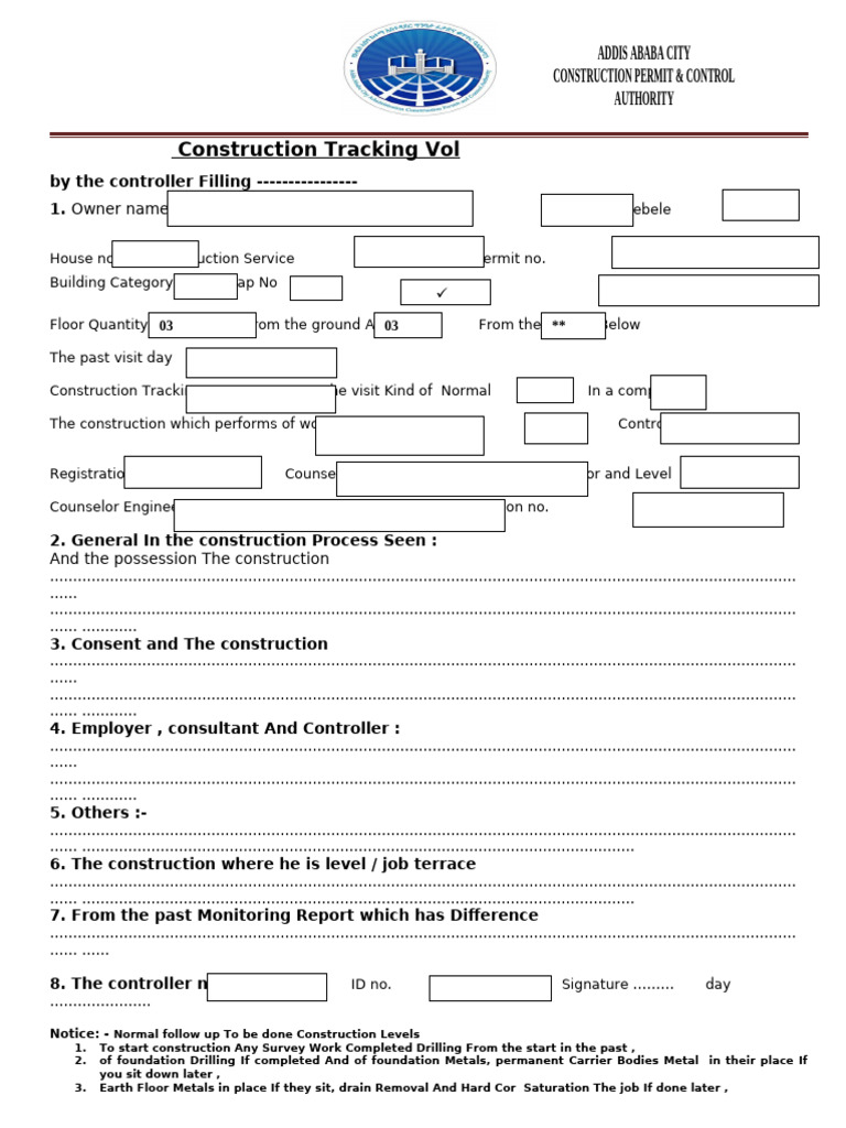 Construction Tracking Vol: Addis Ababa City Construction Permit ...