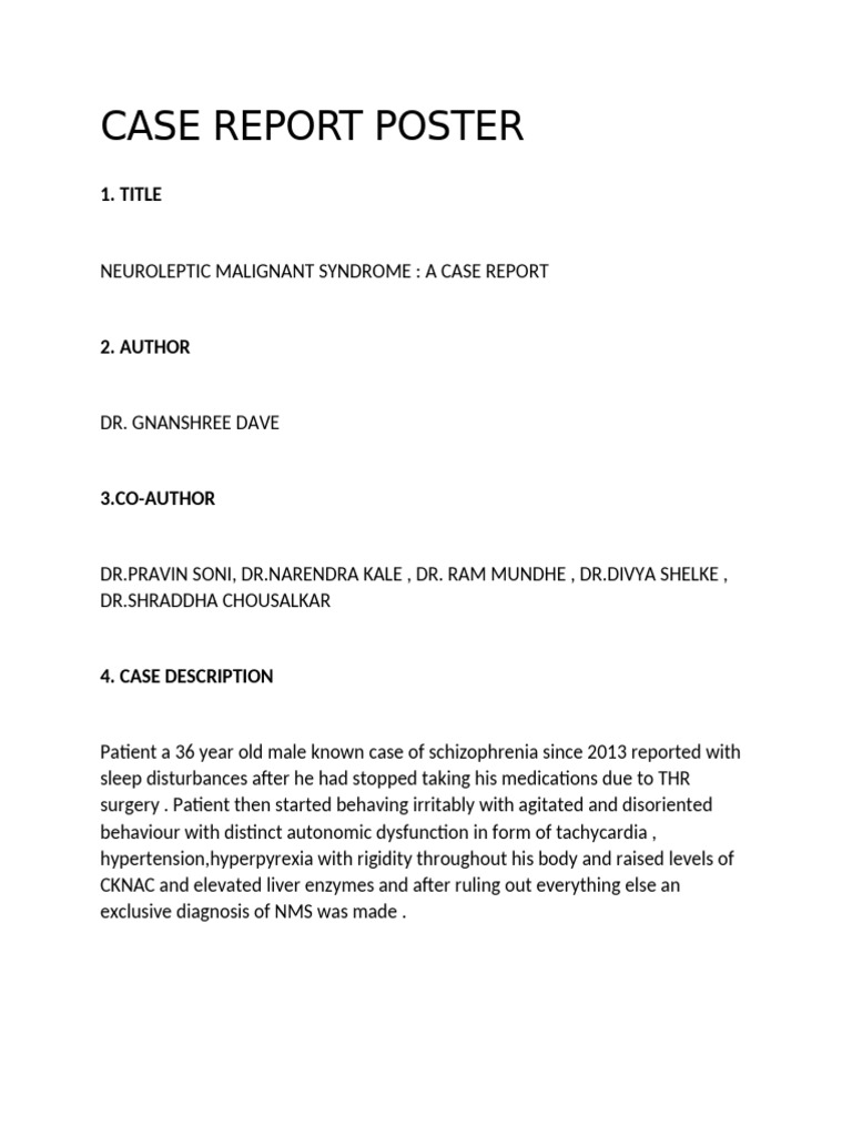 Case Report Poster | PDF | Self-Improvement