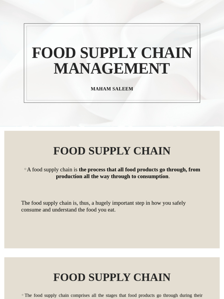 5 Food Supply Chain Management | PDF