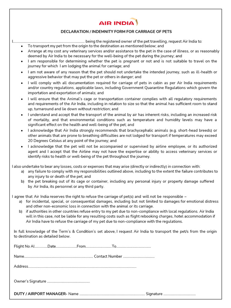 Indemnity Form | PDF