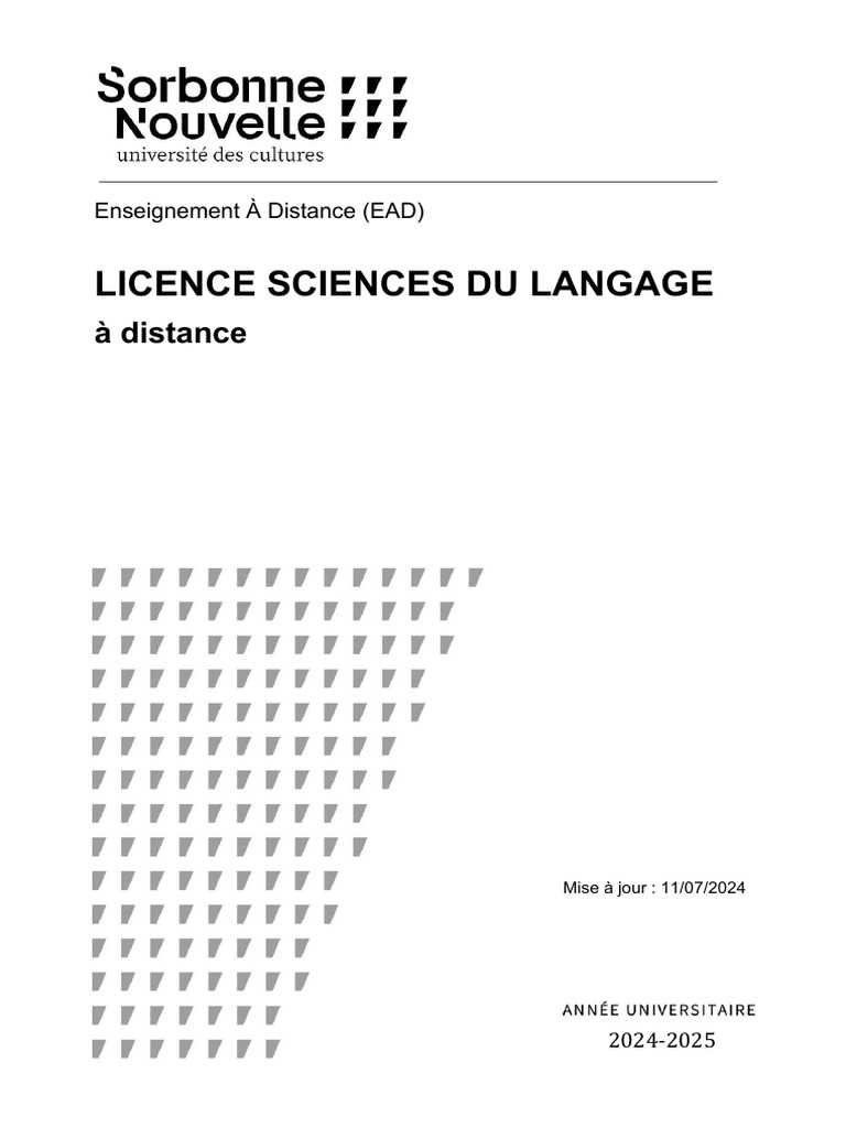 Brochure Licence SDL Ead 2024 2025 | PDF