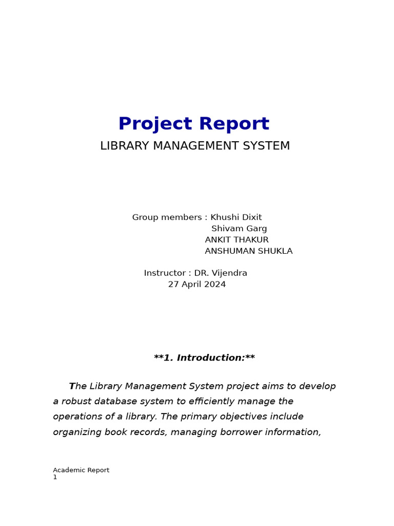 Project Report | PDF