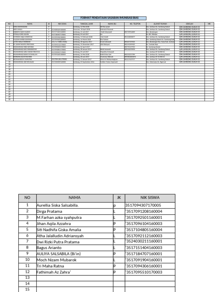 Data Bu Putri New | PDF