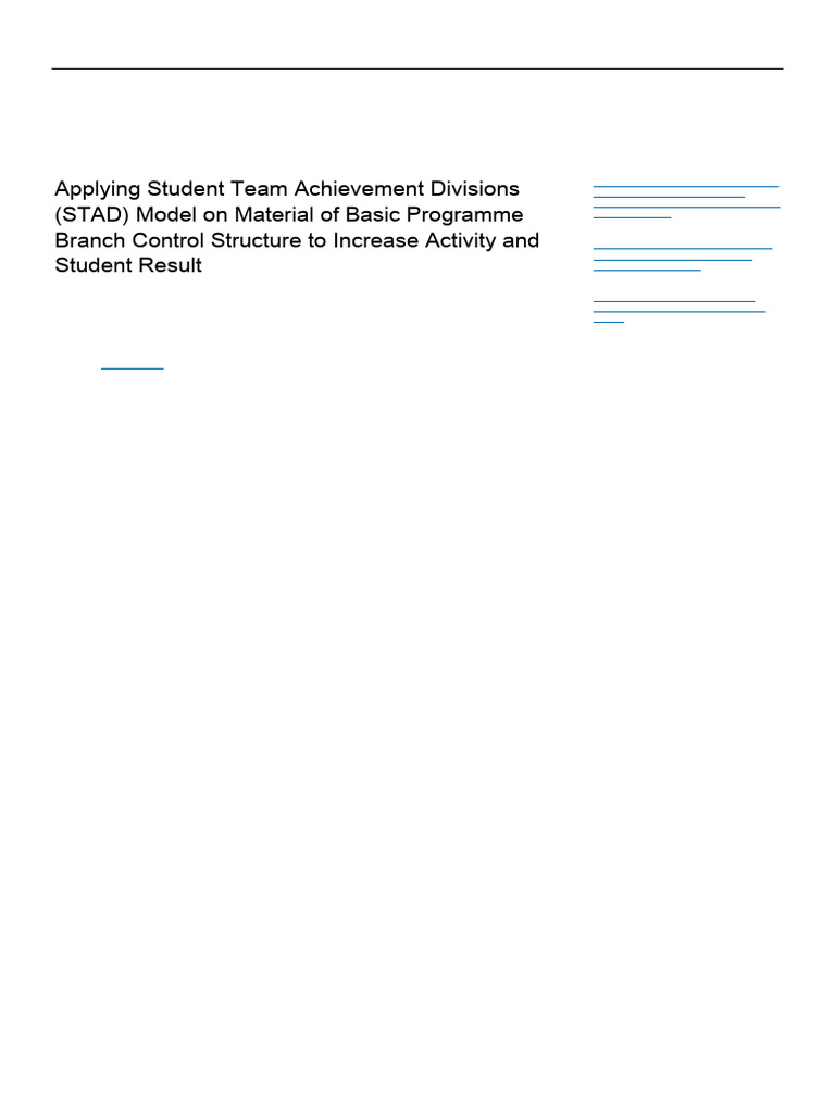 Applying Student Team Achievement Divisions (STAD) Model on Material of ...
