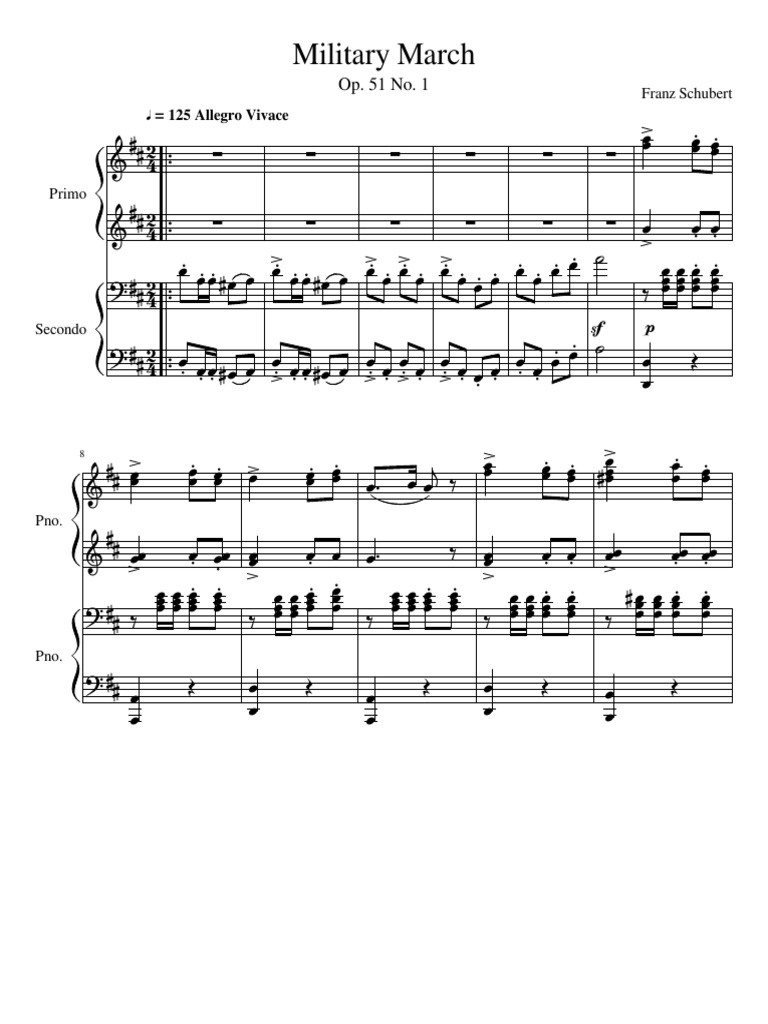 Franz Schubert - Military March Op. 51 No.1 | PDF