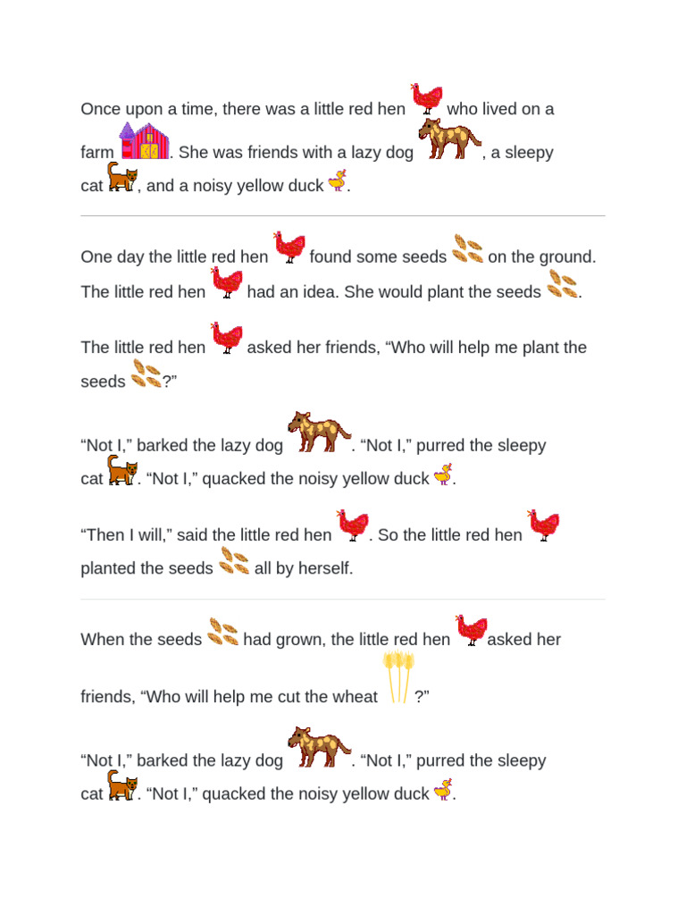 The Little Red Hen | PDF