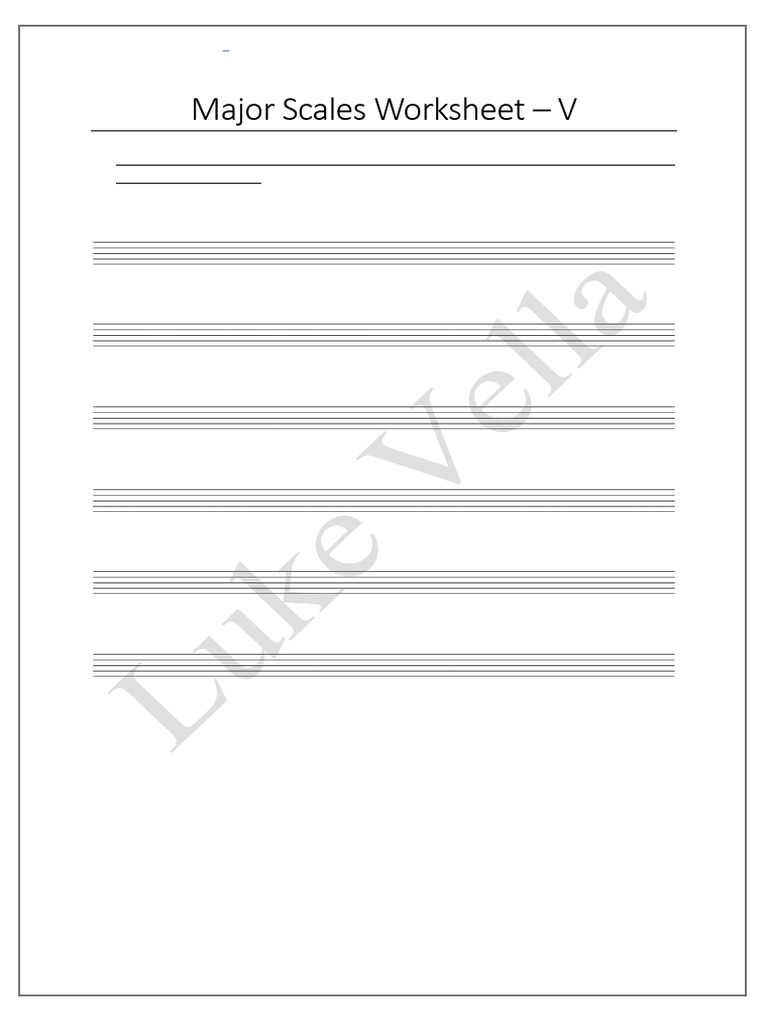 Major Scales Worksheet G1 - V | PDF