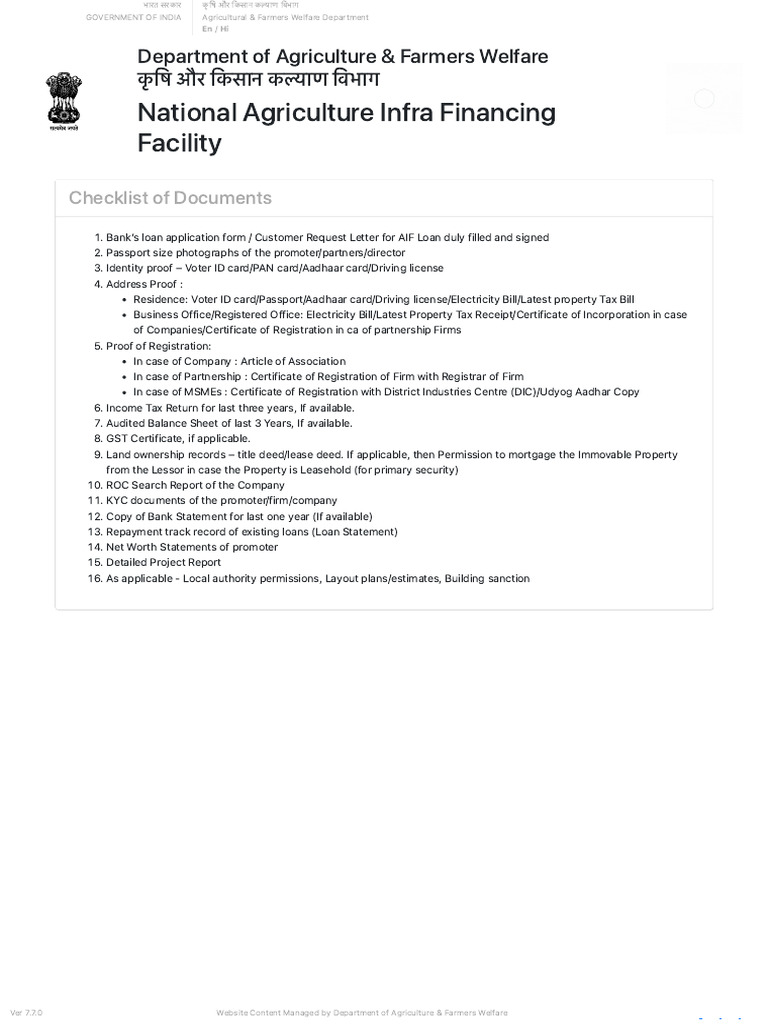 000-AIF-Checklist of Documents | PDF