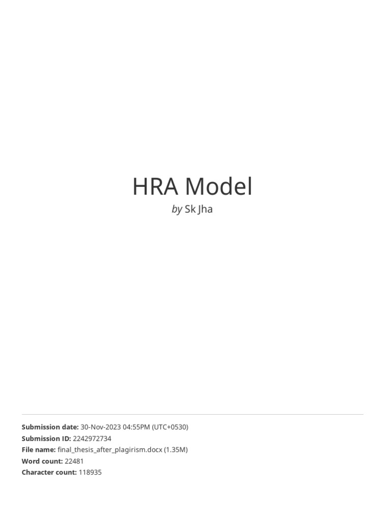 HRA Model Plagiarism Latest (3851) | PDF