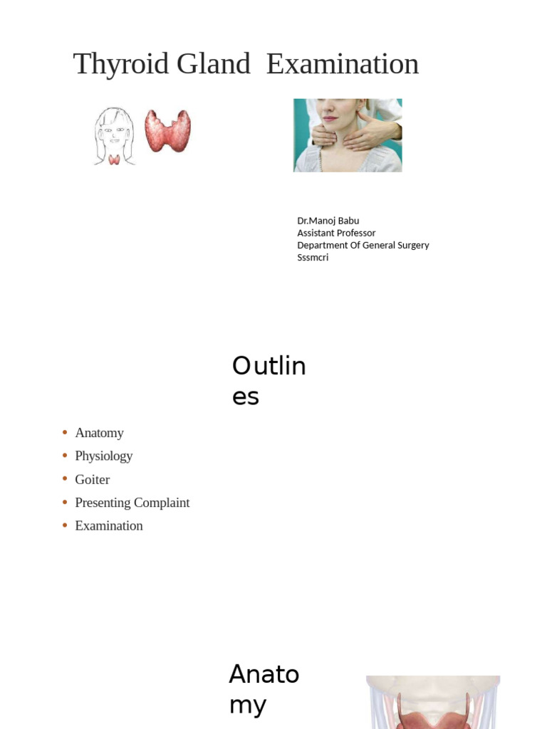 Thyroid Gland Examination | PDF | Thyroid | Hyperthyroidism
