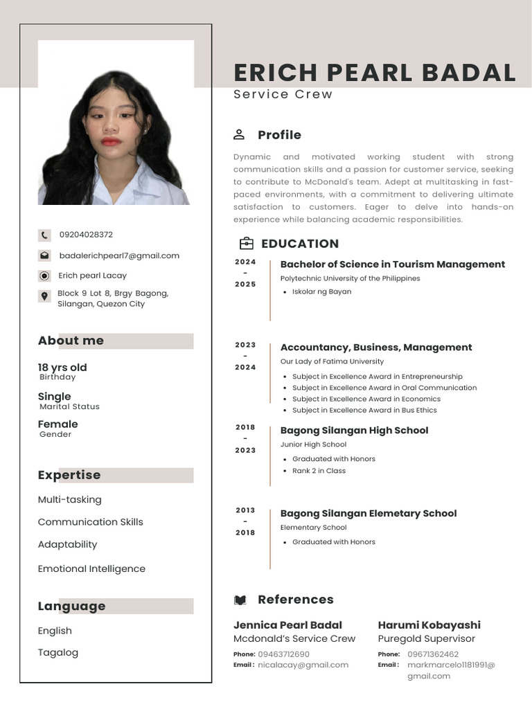 Simple Professional CV Resume | PDF