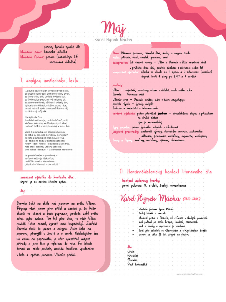 Máj - Karel Hynek Mácha Referat | PDF