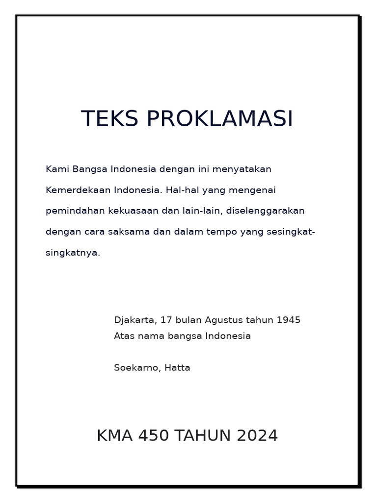 Teks Proklamasi | PDF