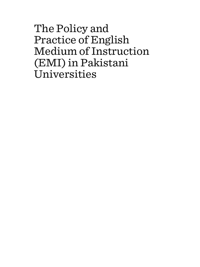 The Policy and Practice of EMI in Pakistani Universities-Sample | PDF